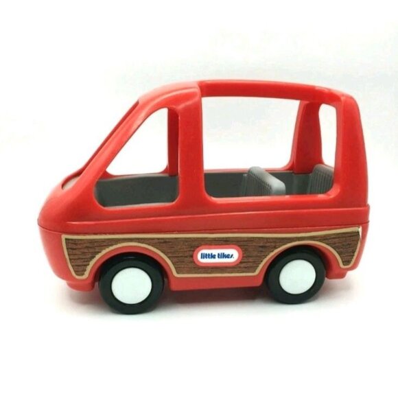 Toys | Vintage Little Tikes Van Red Wood Panel Minivan Toy Car Family ...